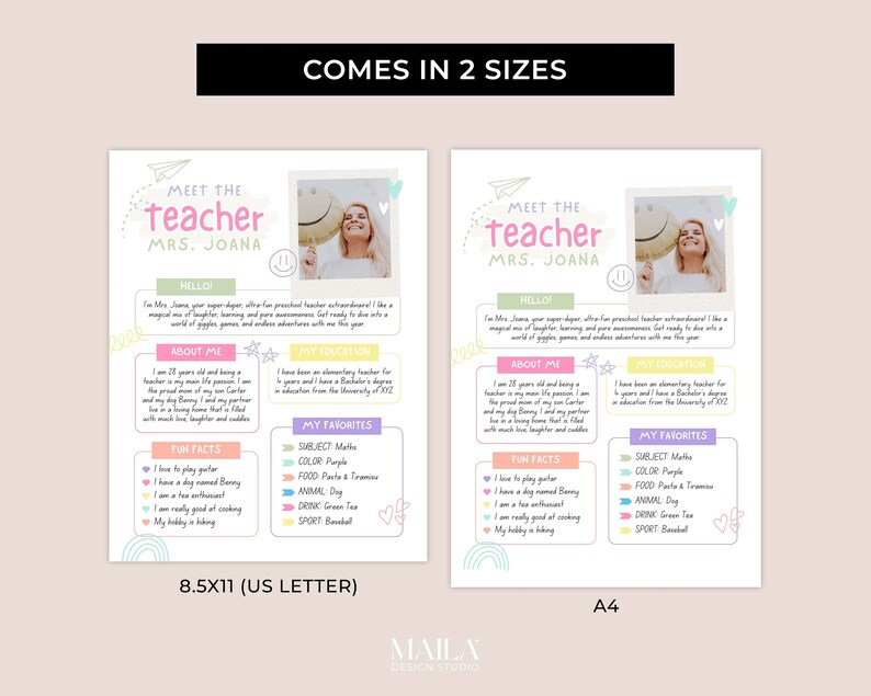 Meet the Teacher Template - Easy to Edit Canva Template - Editable ...