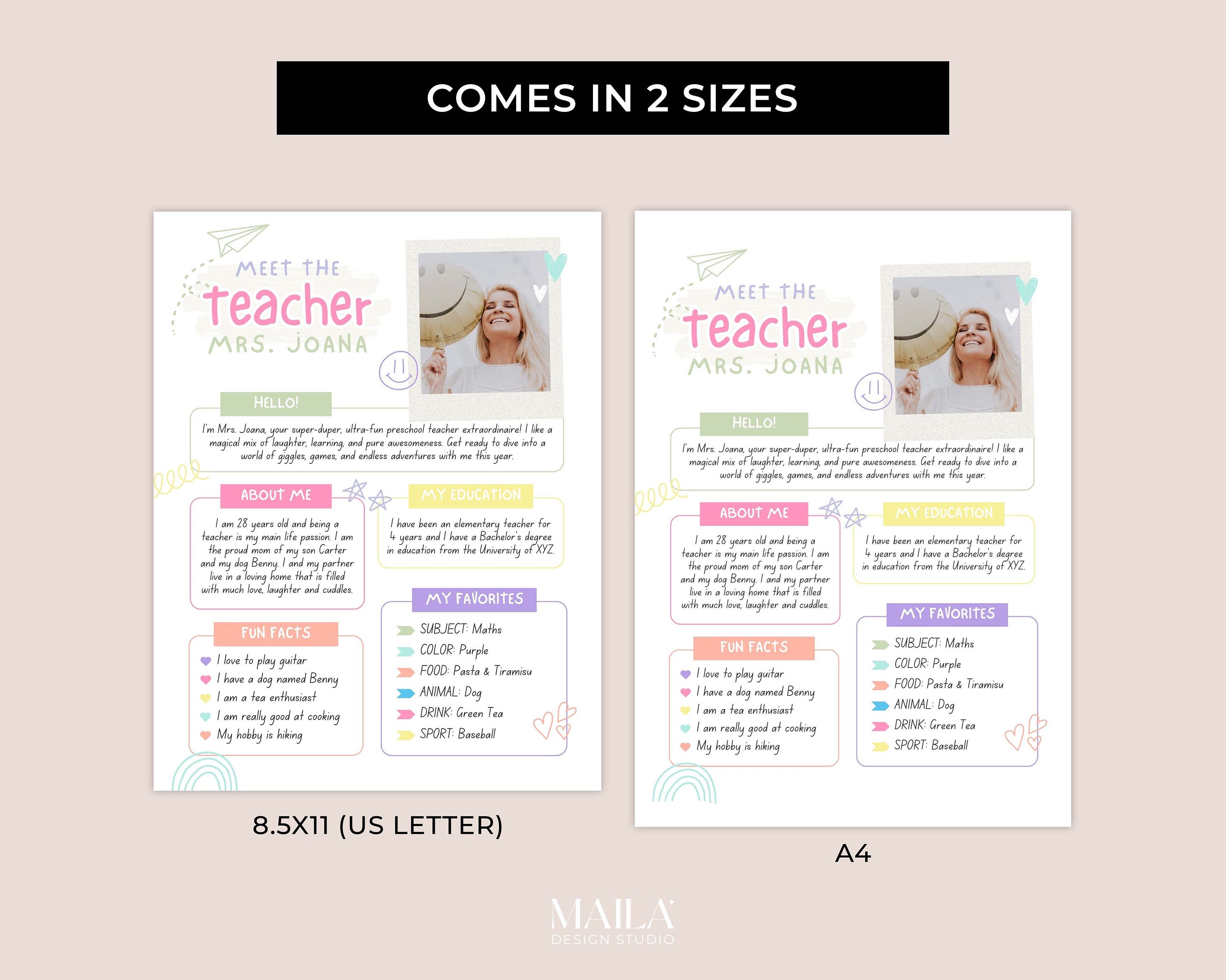 Plantilla Conozca a la maestra - Plantilla Canva fácil de editar ...