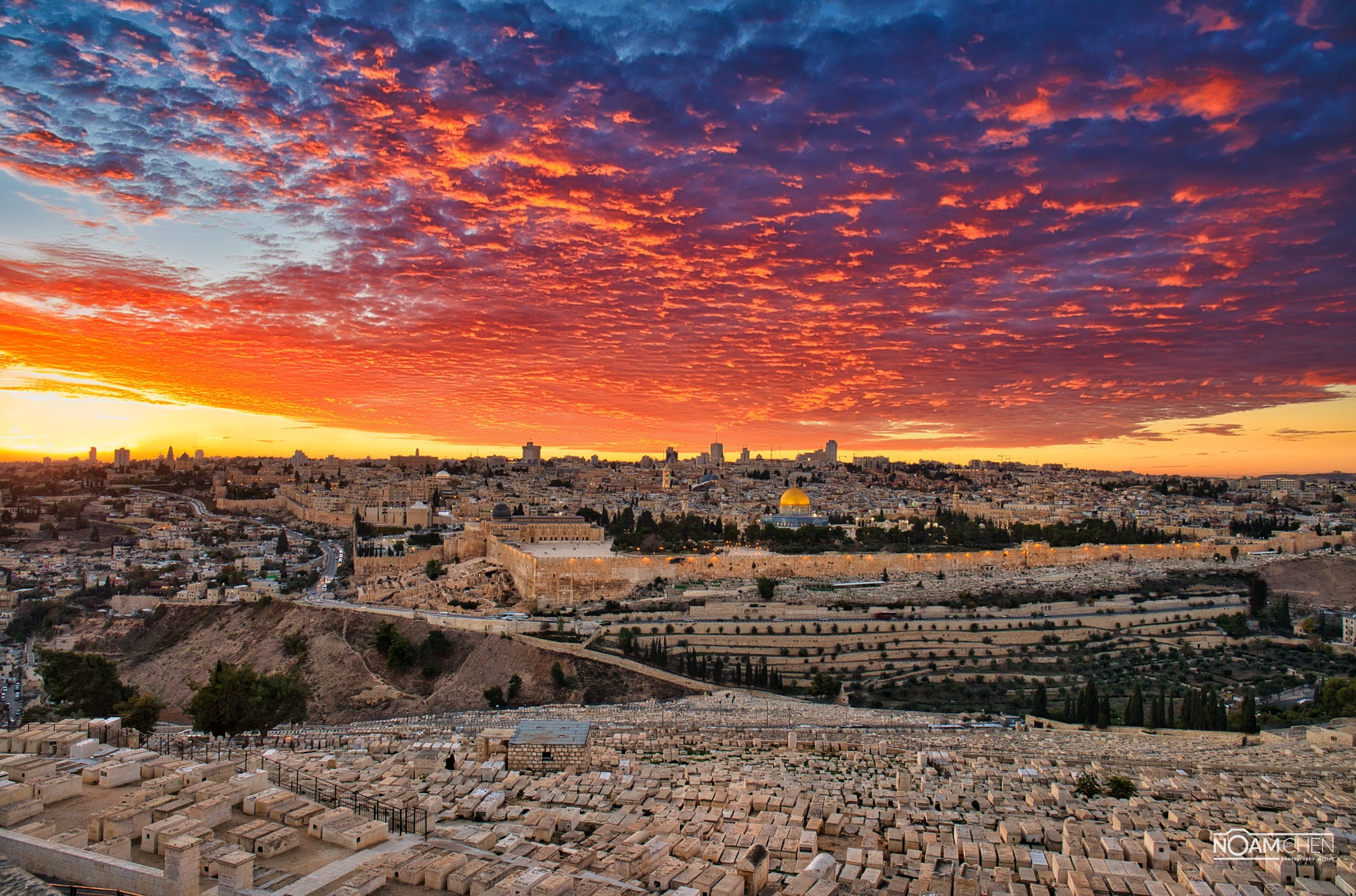 Mount of Olives Jerusalem Sunset, Fine Art Print From the Holy Land of ...