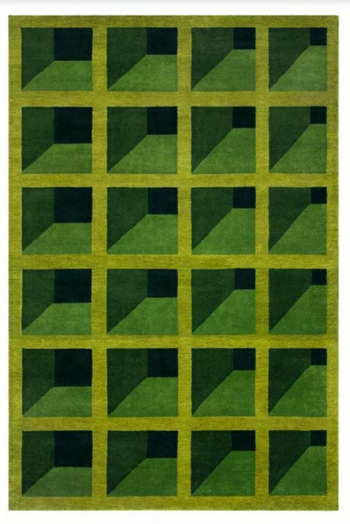 3D Living Room Rug Hand Tufted Green Rug Handmade 100% Woolen Rug Large ...