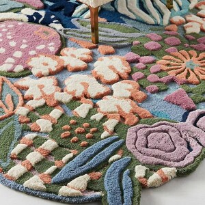 5x8 Authentic Aracelli Floral Rug Irregular Shape Hand Tufted Rug ...