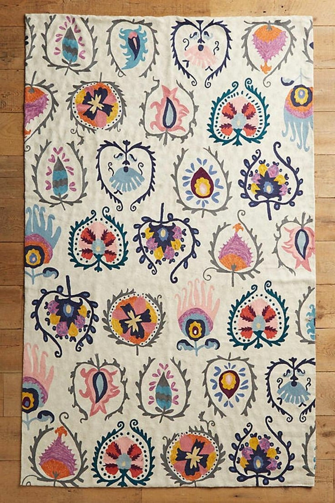 Antique Floral Hand Tufted Rug Beautiful Modern Rug Handmade 100% Wool ...