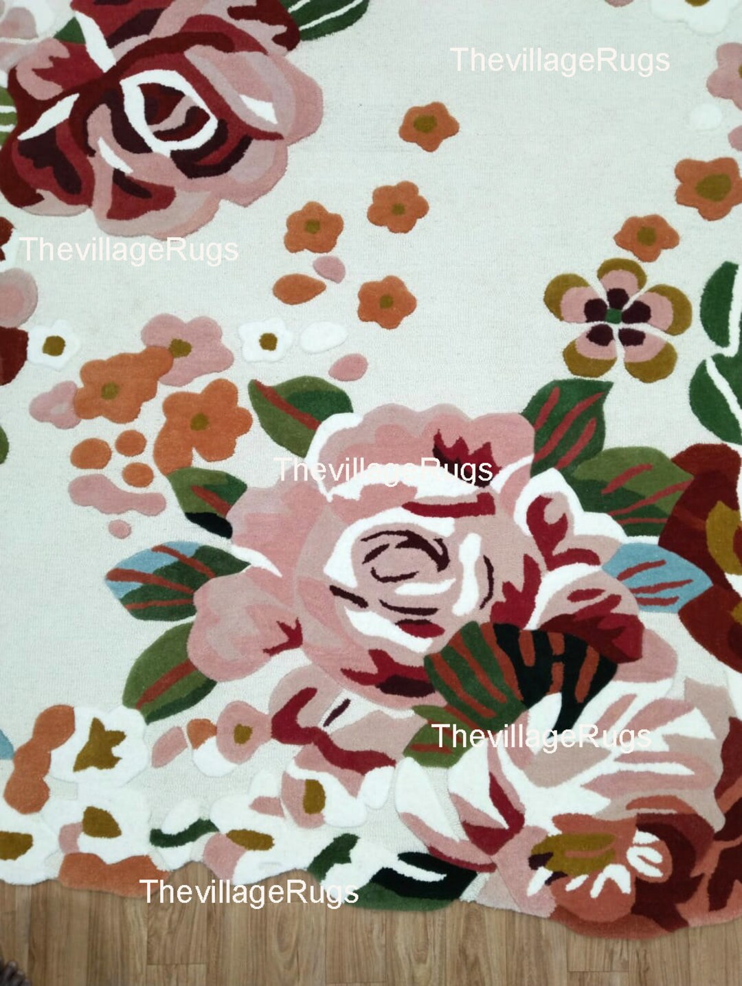 9x12 Authentic Aracelli Floral Rug Irregular Shape Hand Tufted High Low ...