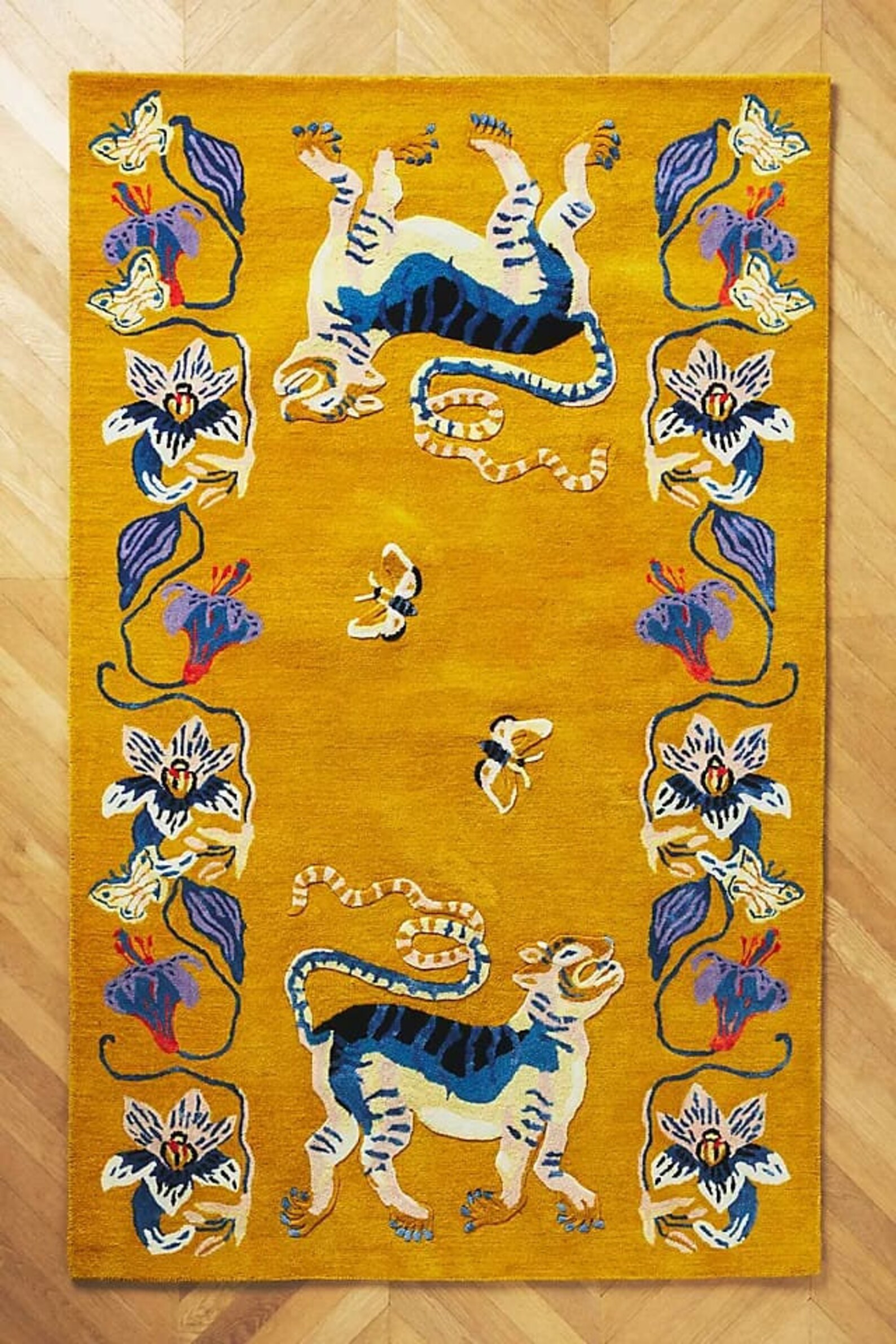 Hand Tufted Tibetan Tiger Rug Handmade 100% Woolen Rug Beautiful High ...