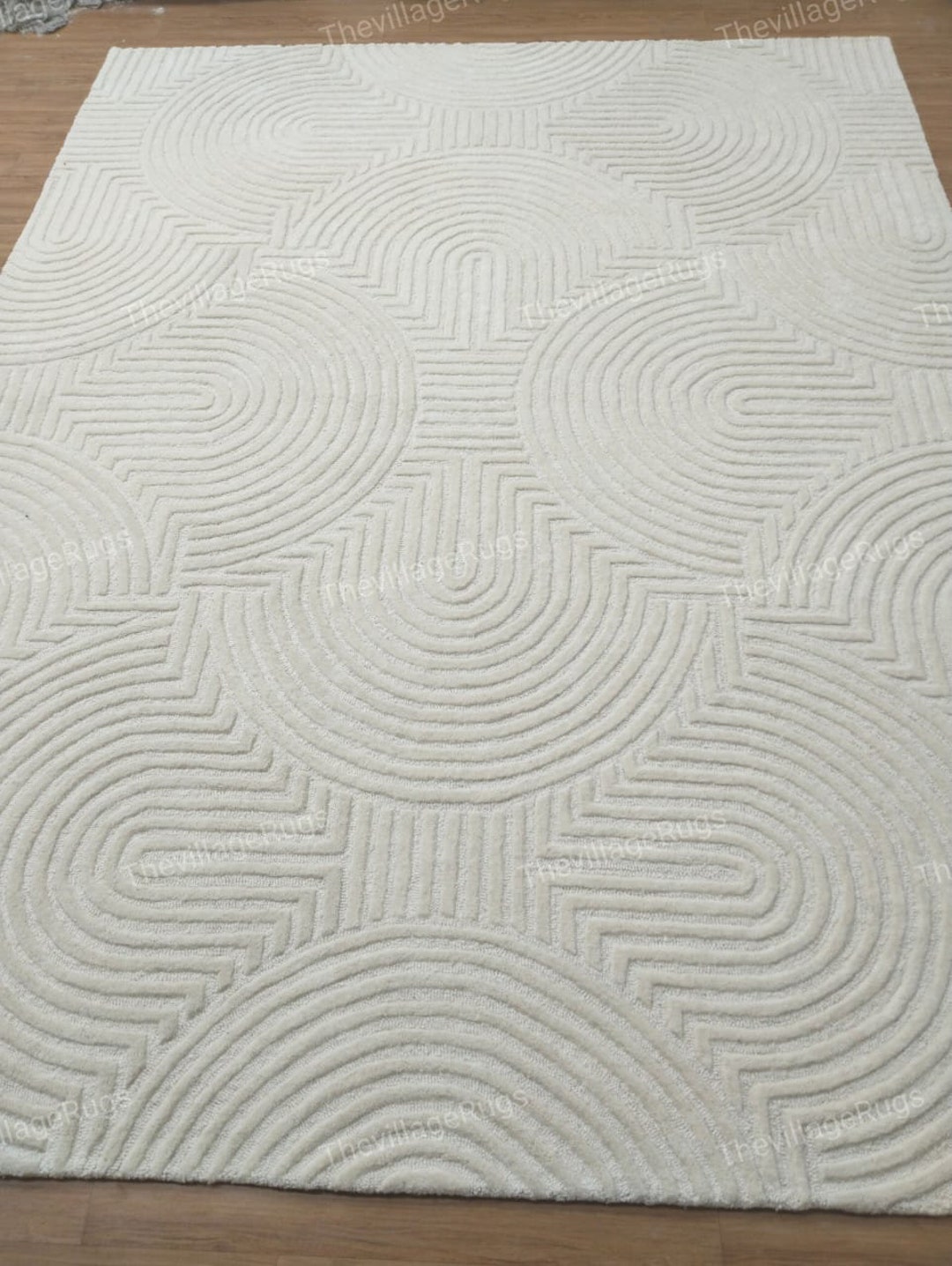 New 8x10 White Living Room Rug Hand Tufted High and Low Rug Handmade ...