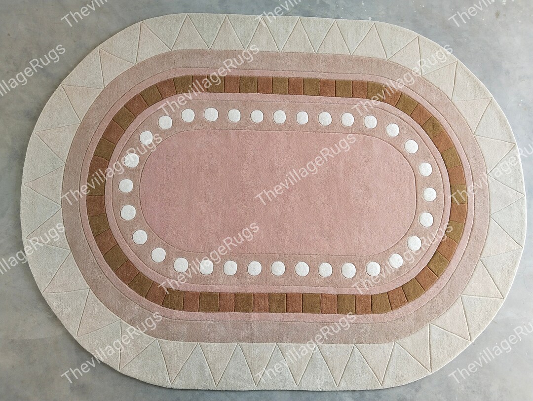 9x12 Beautiful Oval Shape Rug Hand Tufted Modern Pastel Rug Handmade ...