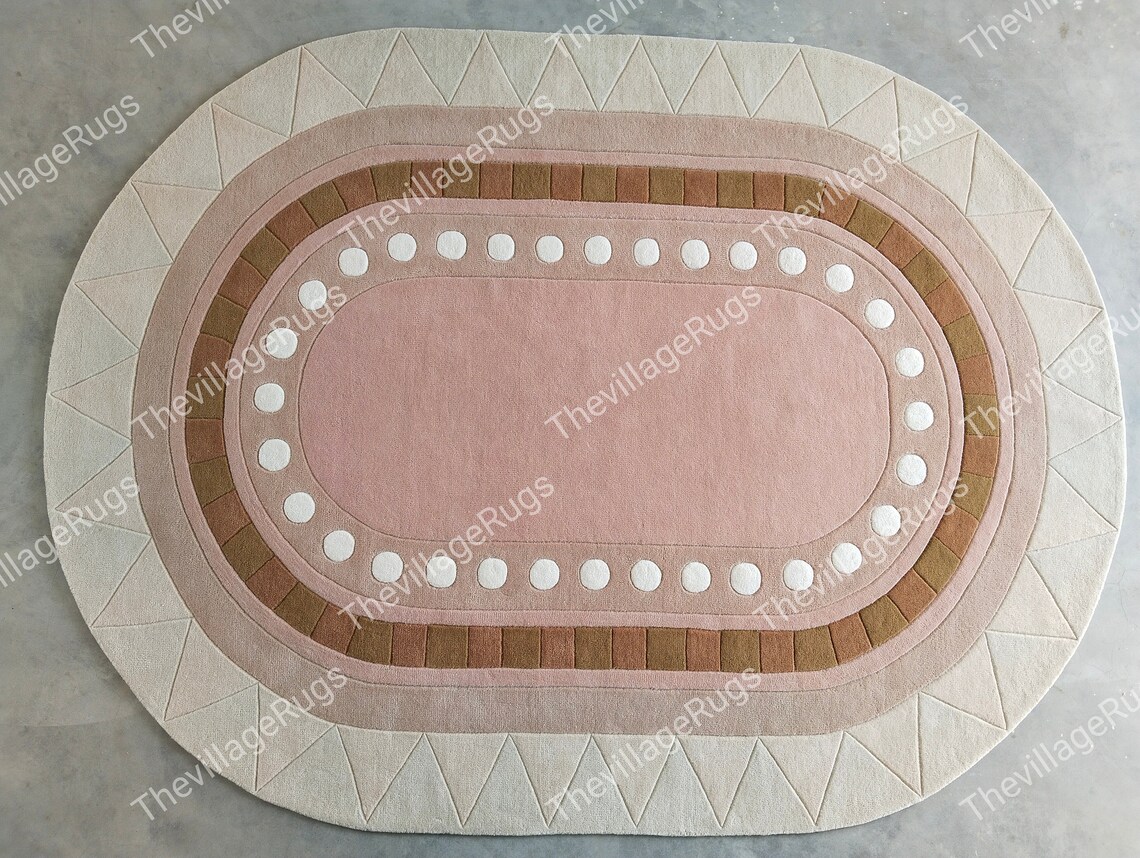 9x12 Beautiful Oval Shape Rug Hand Tufted Modern Pastel Rug Handmade ...