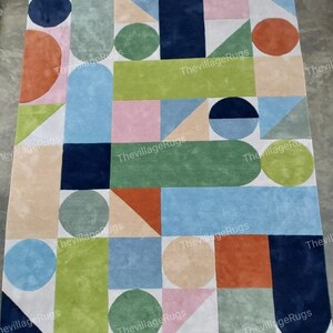 Multi Color 8x10 Hand Tufted Rug Handmade Wool Rug Multi Area Rug ...