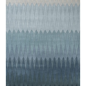 Living Dining Room Ombre Rug Tonal Blue Hand Tufted Rug Handmade 100% ...