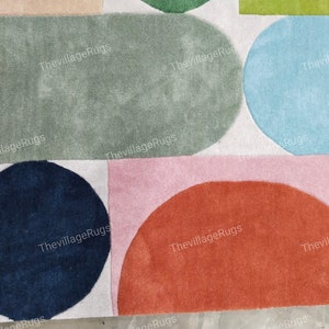 Multi Color 8x10 Hand Tufted Rug Handmade Wool Rug Multi Area Rug ...