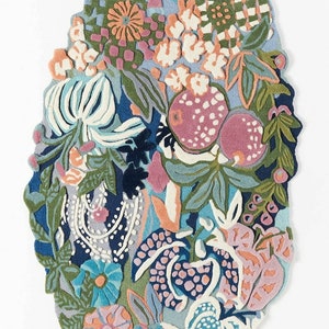 5x8 Authentic Aracelli Floral Rug Irregular Shape Hand Tufted Rug ...