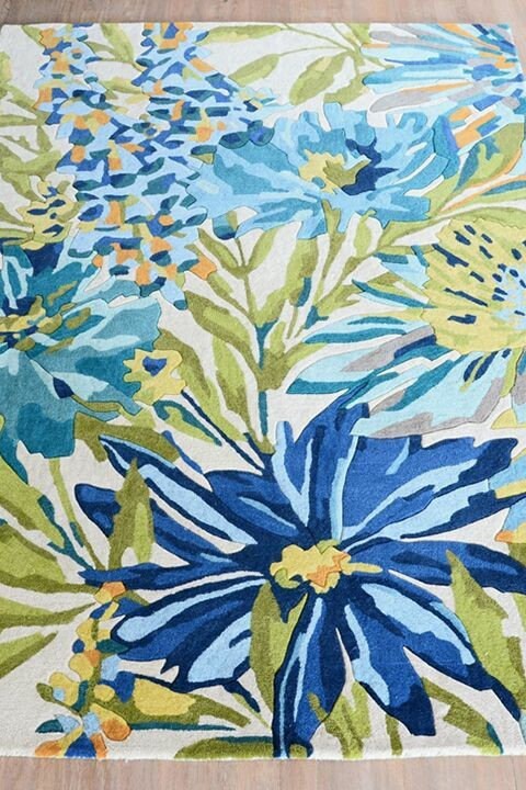 New Living Room Floral Rug Hand Tufted Modern Rug Handmade - Etsy