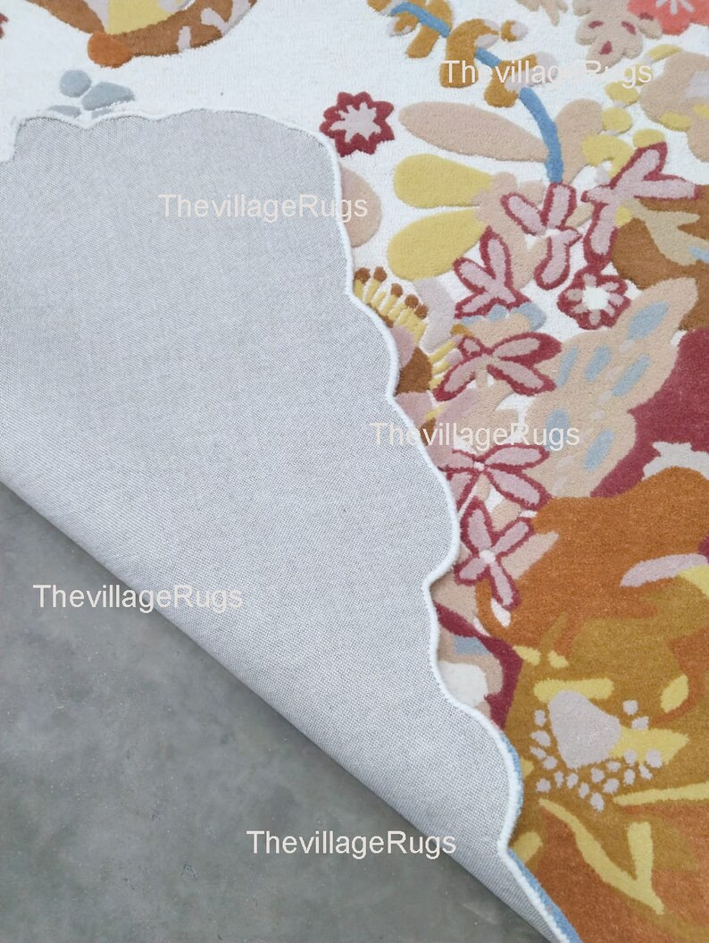 Authentic Aracelli Floral Rug Irregular Shape Hand Tufted Rug Handmade ...