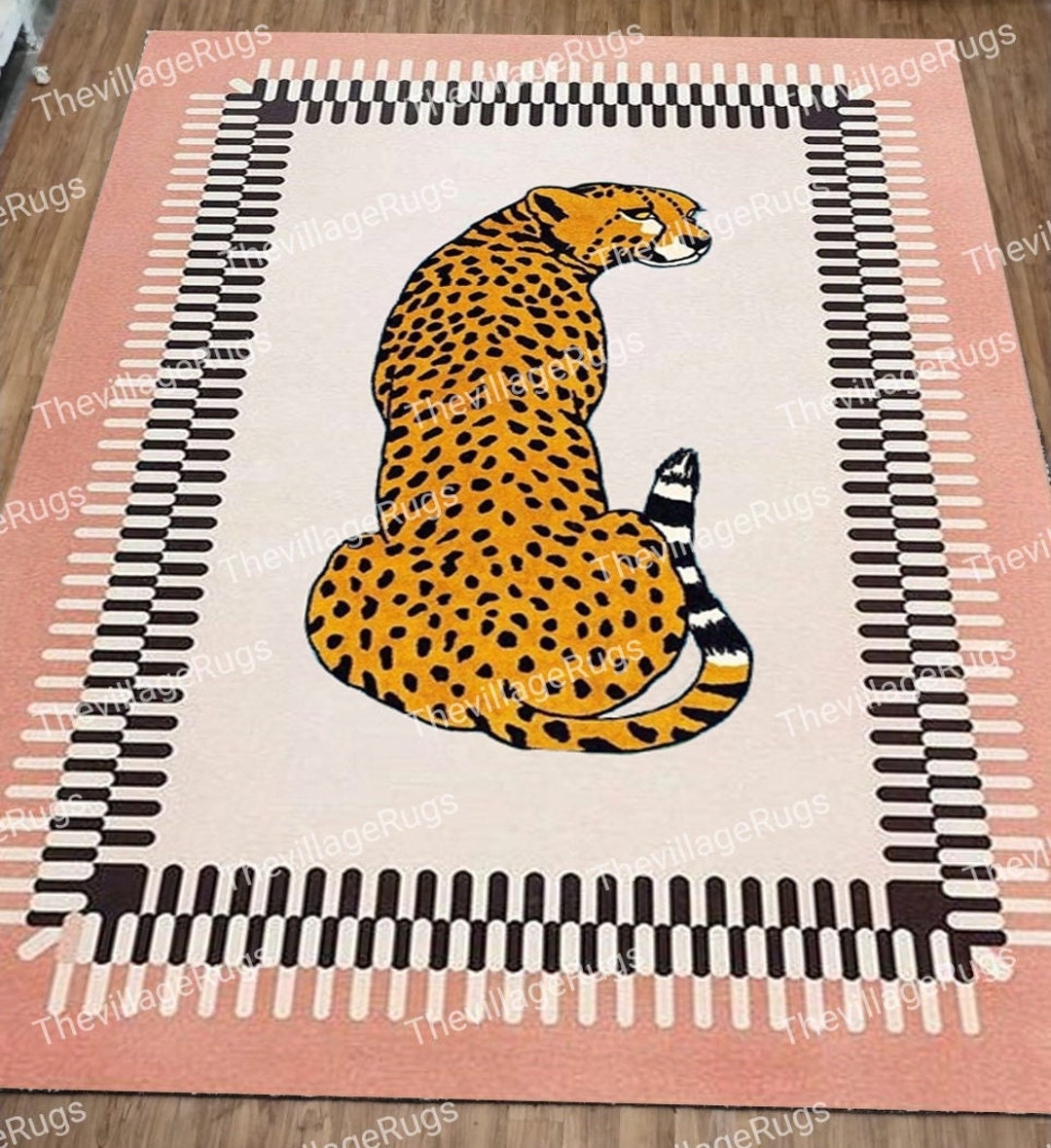 New Hand Tufted Leopard Wool Rug Handmade Area Rug Beautiful Modern ...