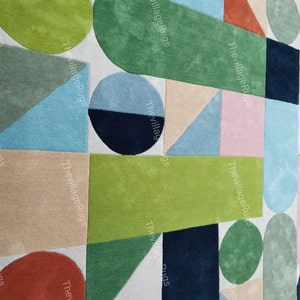 Multi Color 8x10 Hand Tufted Rug Handmade Wool Rug Multi Area Rug ...