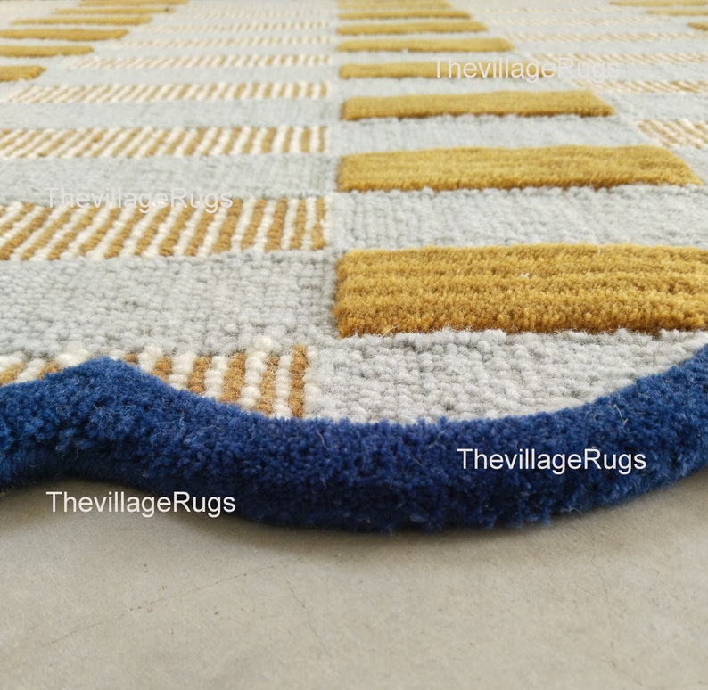 Luxury Hand Tufted Modern Rug Handmade 100% Woolen Rug High and Low ...