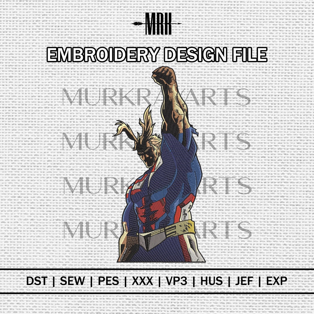 All Might MHA Anime Inspired Embroidery Design File - Etsy