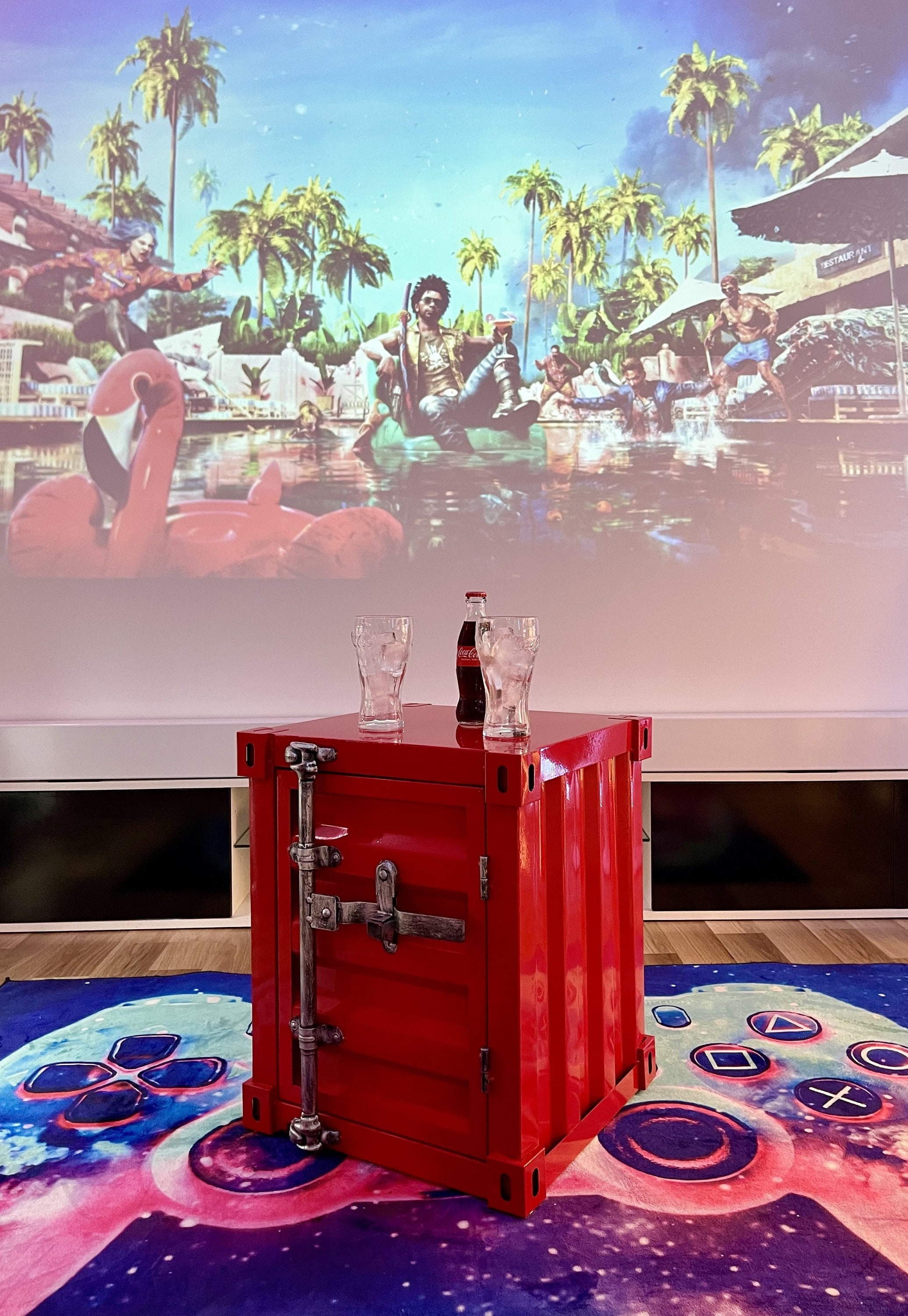 Metal Cabinet in Container Design Cool Industrial Metal Retro Gaming ...