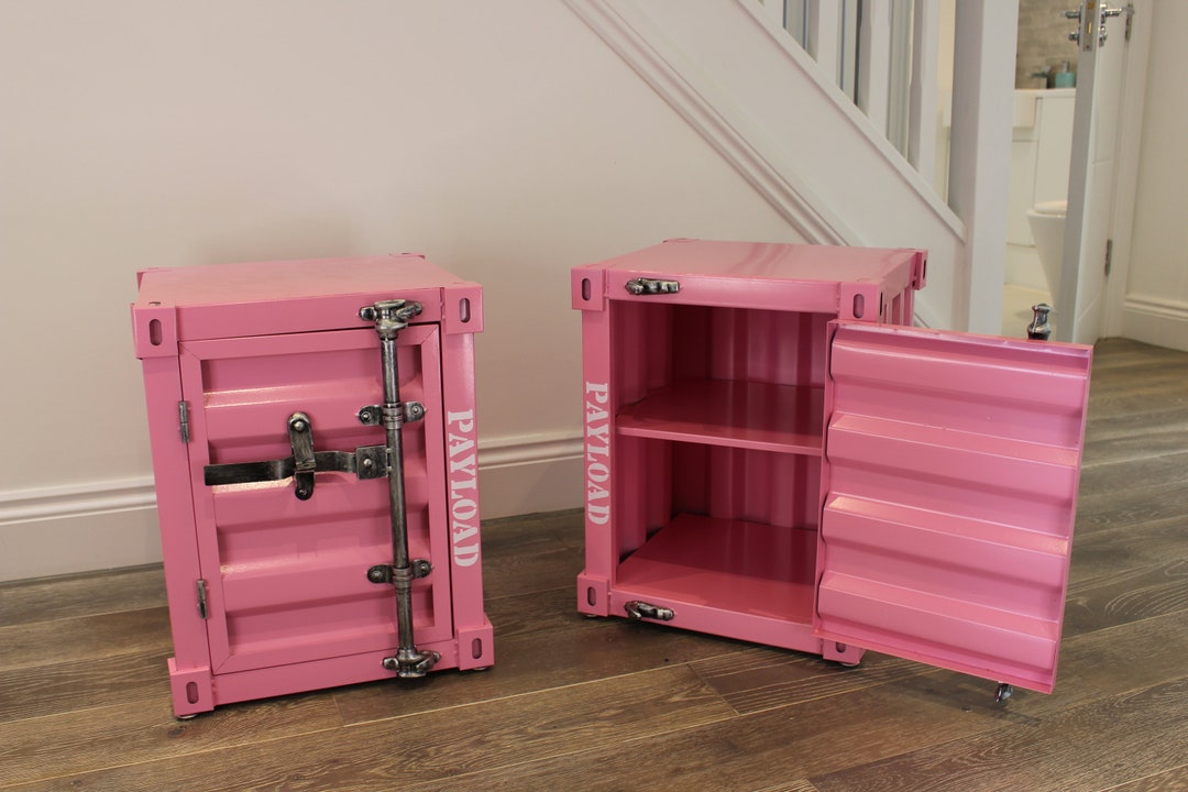Pink Retro Shipping Container Table With Storage - Etsy