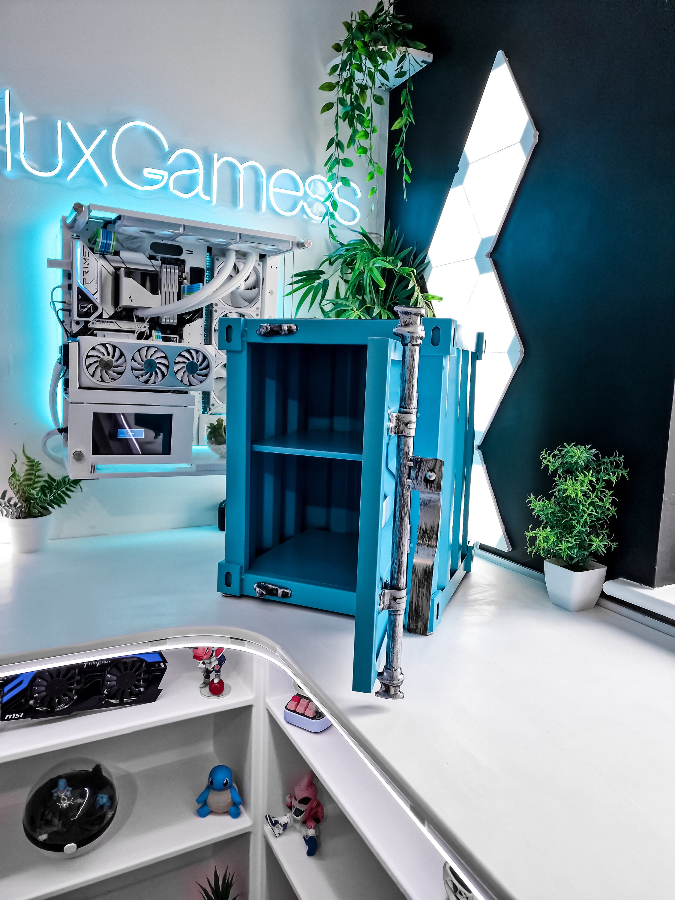 Bedside Table Storage Gaming Storage Cabinets Industrial Metal Retro ...