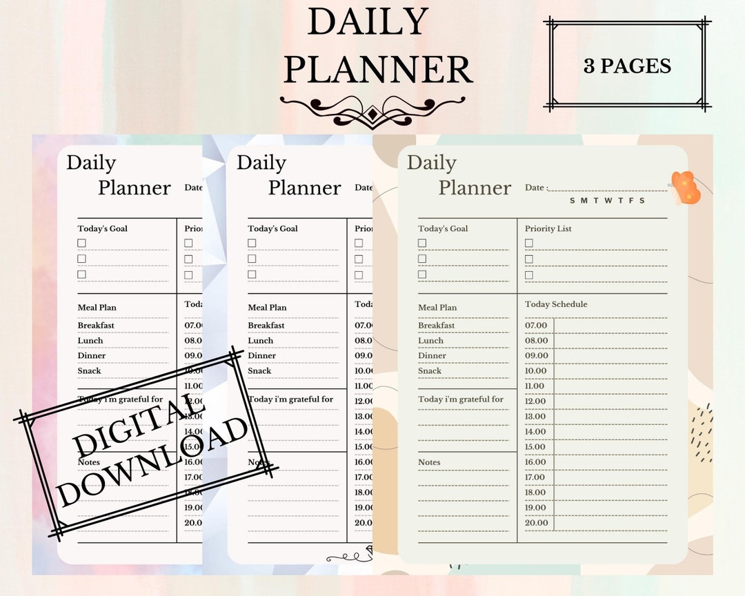 Printable Daily Planner Fillable/ Daily to Do - Etsy