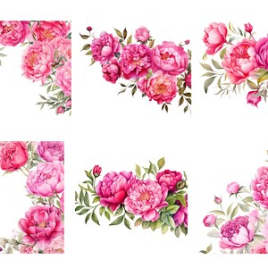 20 Watercolor Peonies and Roses Clipart Bundle Sublimation Designs ...