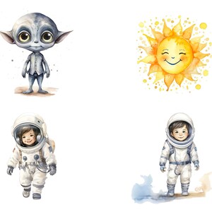 25 Watercolor Astronaut Clipart Bundle Digital Download Sublimation ...