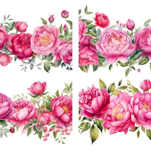 20 Watercolor Peonies and Roses Clipart Bundle Sublimation Designs ...