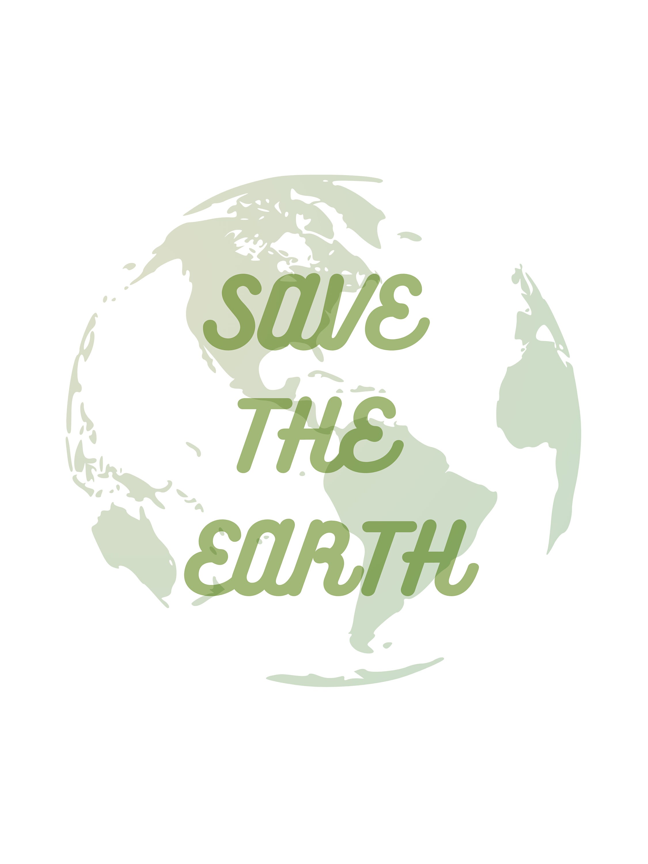 SAVE THE EARTH Printable, Earth Day, Love the Earth Print, Globe ...