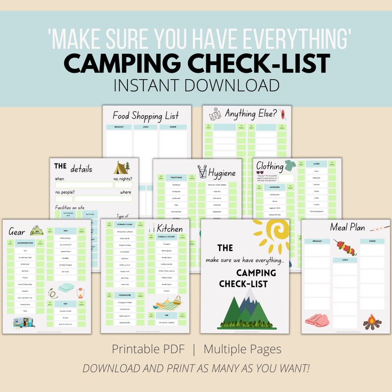 Printable Camping Checklist, the Ultimate Camping Packing List, the ...