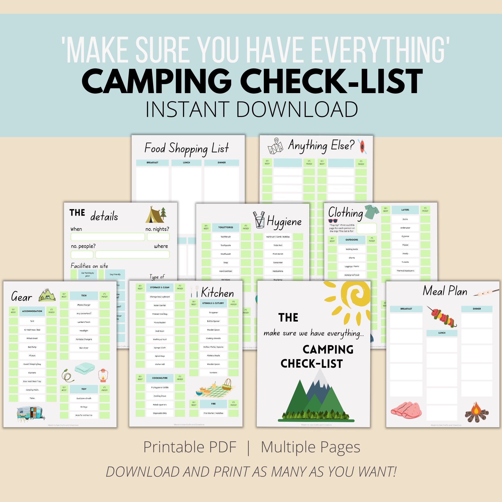 Printable Camping Checklist, the Ultimate Camping Packing List, the ...