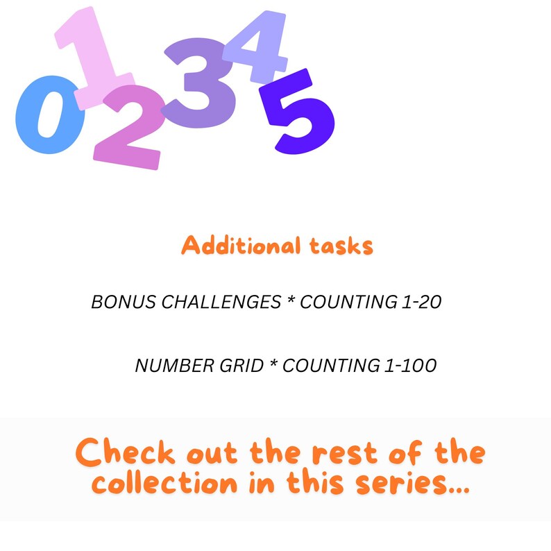 Tarjetas didácticas del 1 al 20. Contando del 1 al 20. Serie de números ...