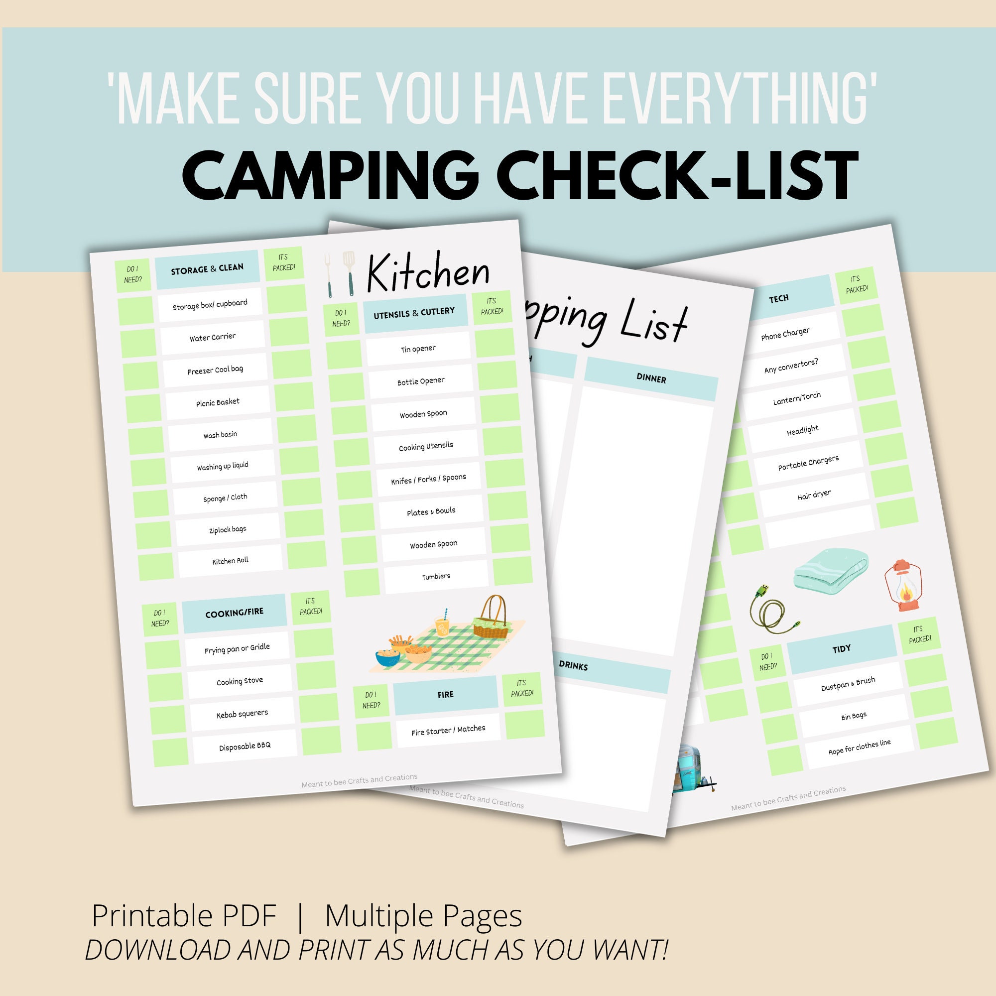 Printable Camping Checklist, the Ultimate Camping Packing List, the ...