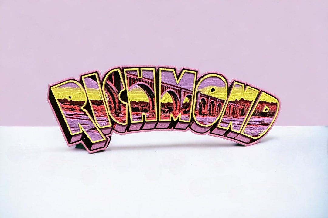 3D Printed Richmond Magnet - CSX Bridge - Pink Purple Lime - Etsy