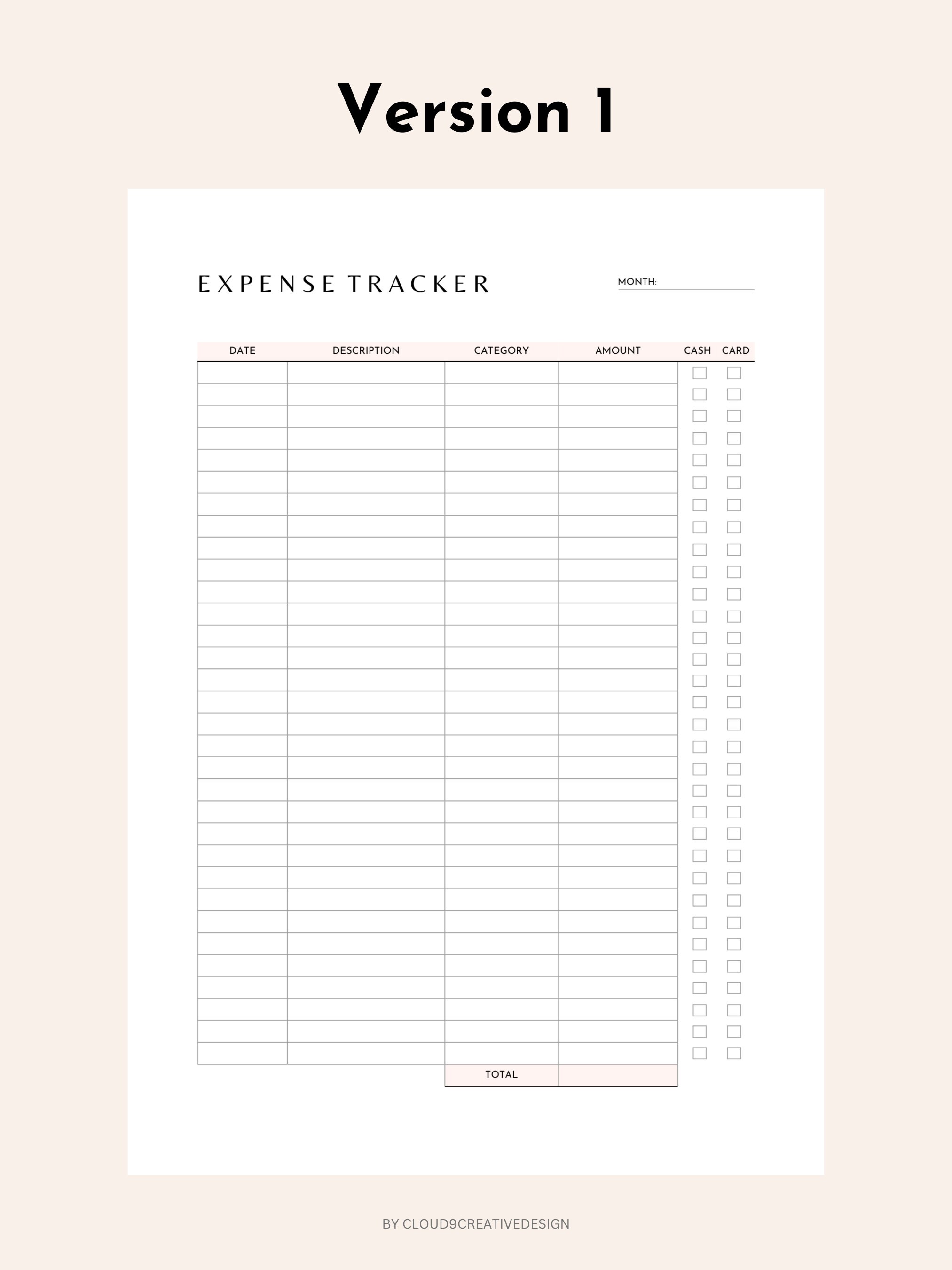 Personal Printable Expense Tracker Template for Finance - Etsy Australia