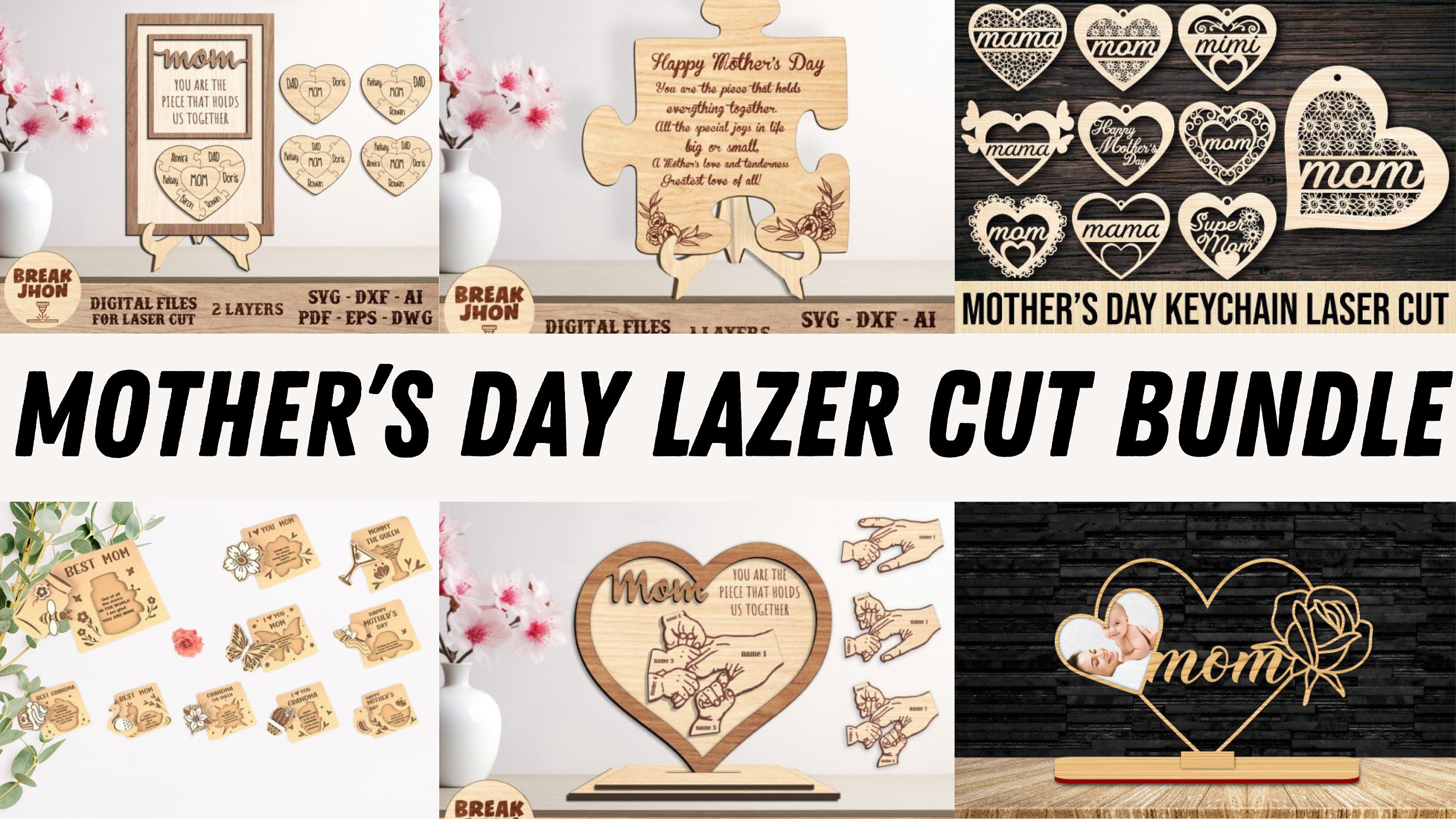 Personalized Mother's Day Mega Bundle,laser Cut Bundle,90 Mother's Day ...