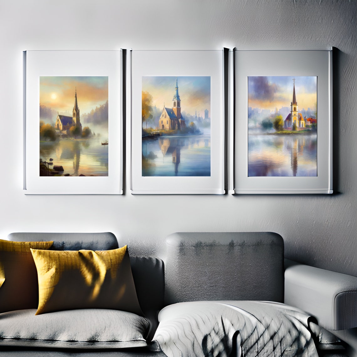City of Parish Church Wall Art Prints Set of 3, Digital Download ...