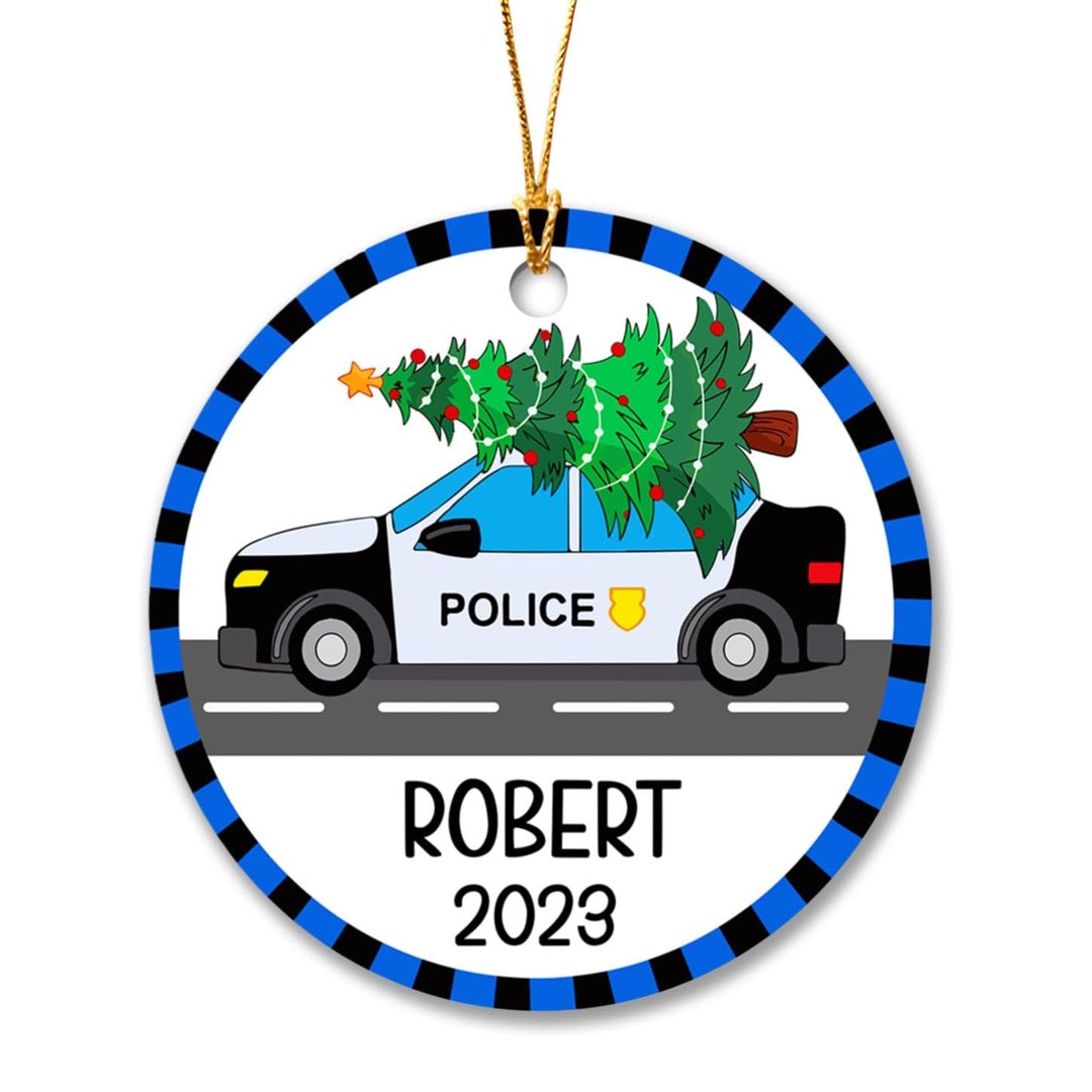 Personalized Police Car Christmas Tree Ornament 2023 Custom - Etsy
