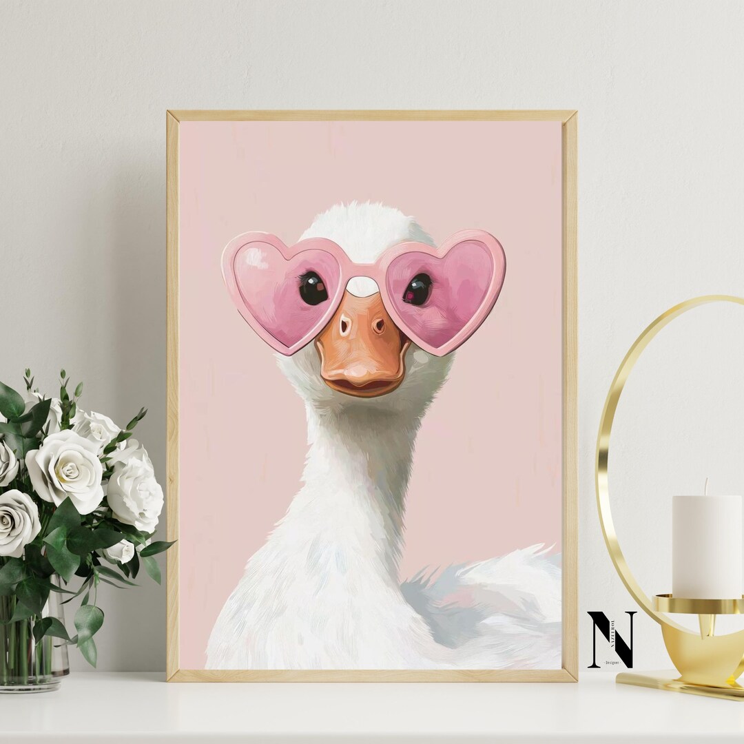 Printable Sassy Goose With Heart Shades, Digital Print - Etsy