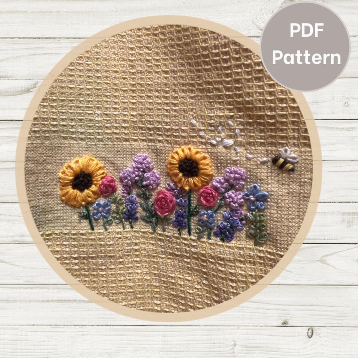 Wildflower Hand Embroidery Pattern Digital Download Daisy Embroidery ...