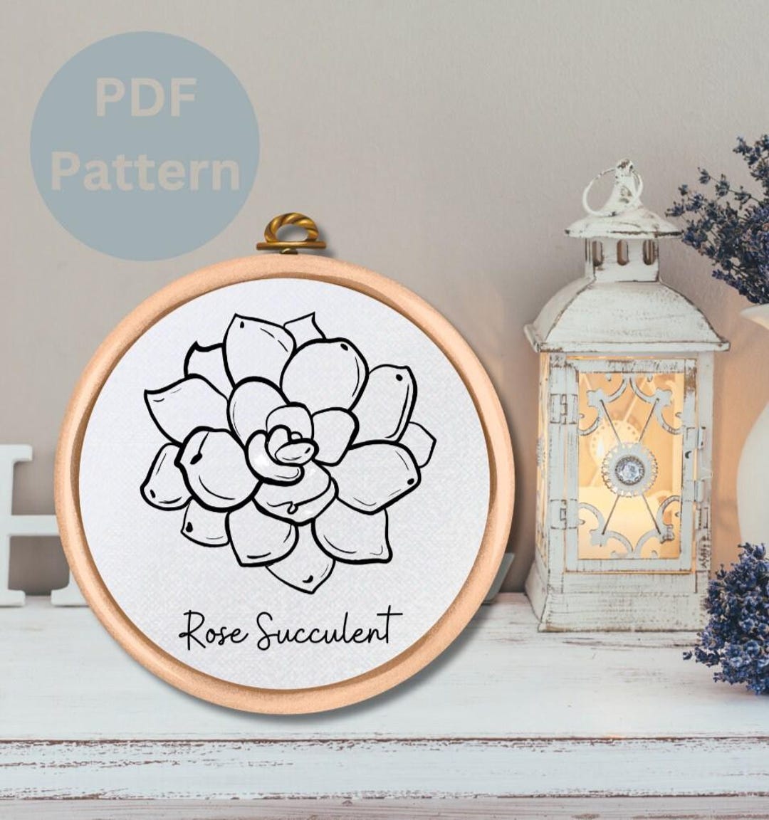 Succulent Plant Hand Embroidery Pattern; House Plant PDF Digital ...