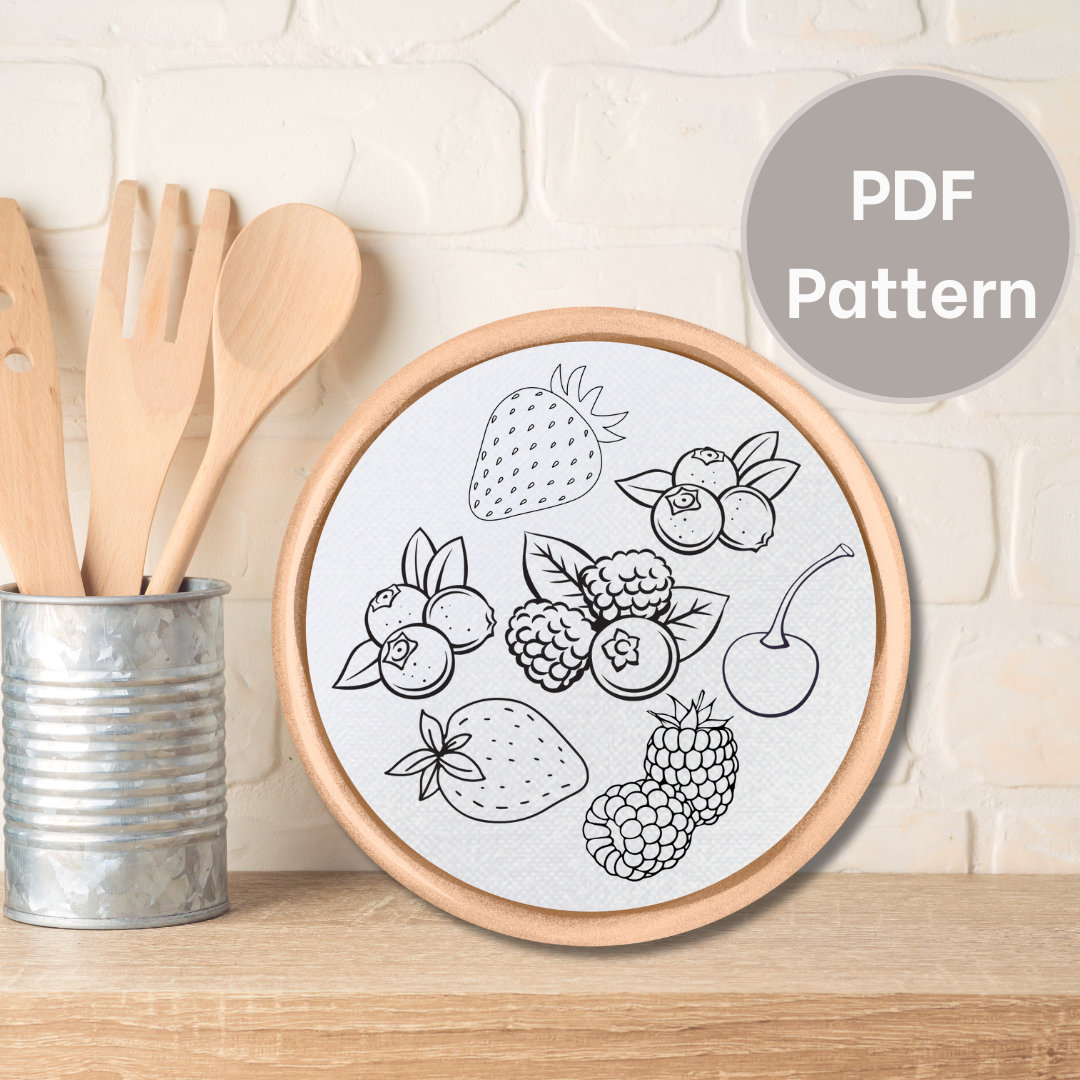 Raspberry Embroidery Design, Hand Embroidery Pattern PDF of ...