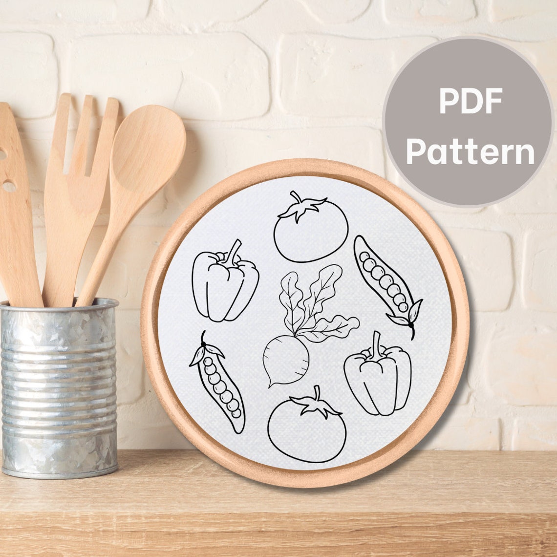 Vegetables Embroidery Design, Hand Embroidery Pattern PDF of Tomatoes ...