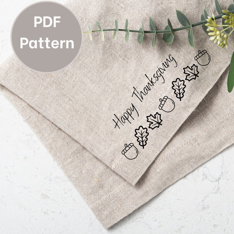 Thanksgiving Hand Embroidery Pattern, Printable Design, Fall Home Decor ...