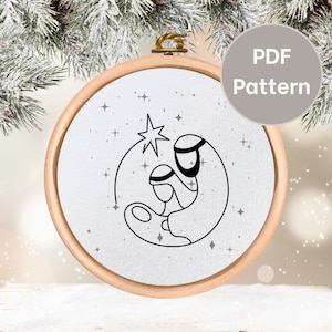 Christmas Nativity Hand Embroidery Pattern, PDF Download, Holy Family ...