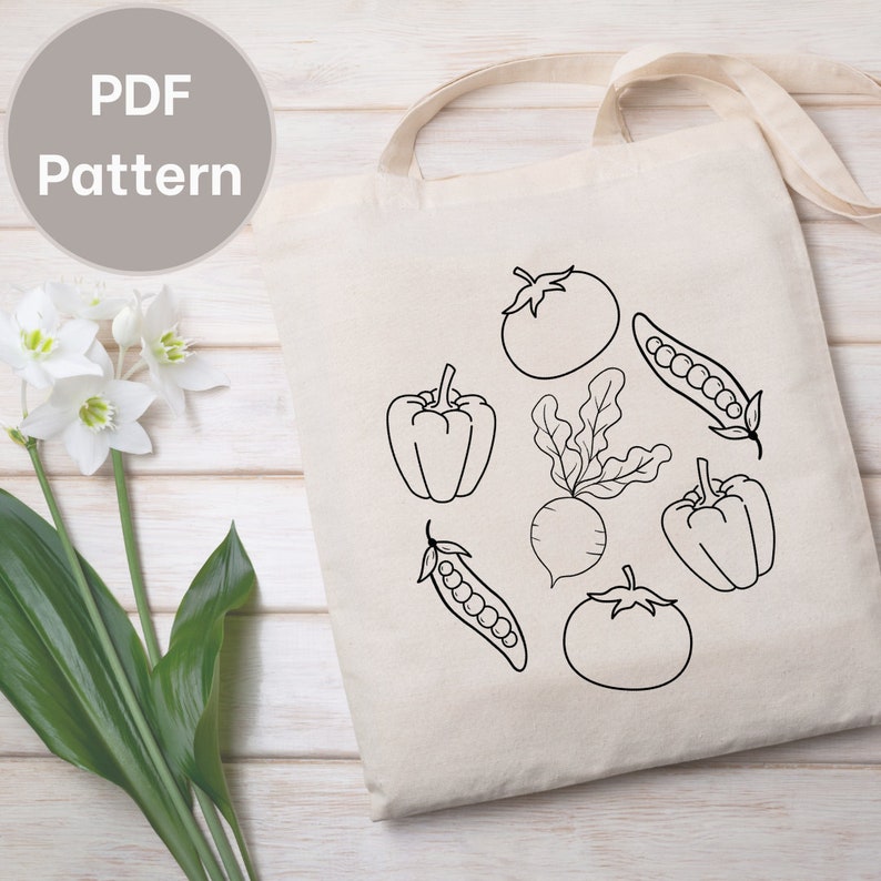 Vegetables Embroidery Design, Hand Embroidery Pattern PDF of Tomatoes ...