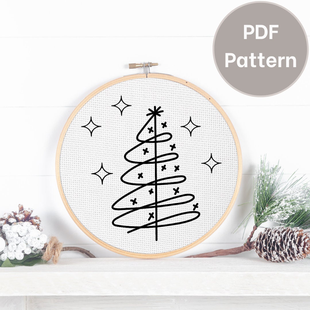 Christmas Tree Hand Embroidery Pattern, Printable Design - Etsy