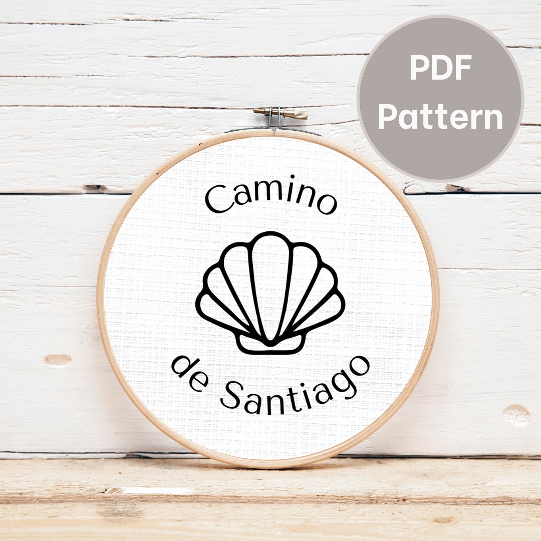 Camino De Santiago Embroidery Pattern; Hiking Embroidery Design; Camino ...