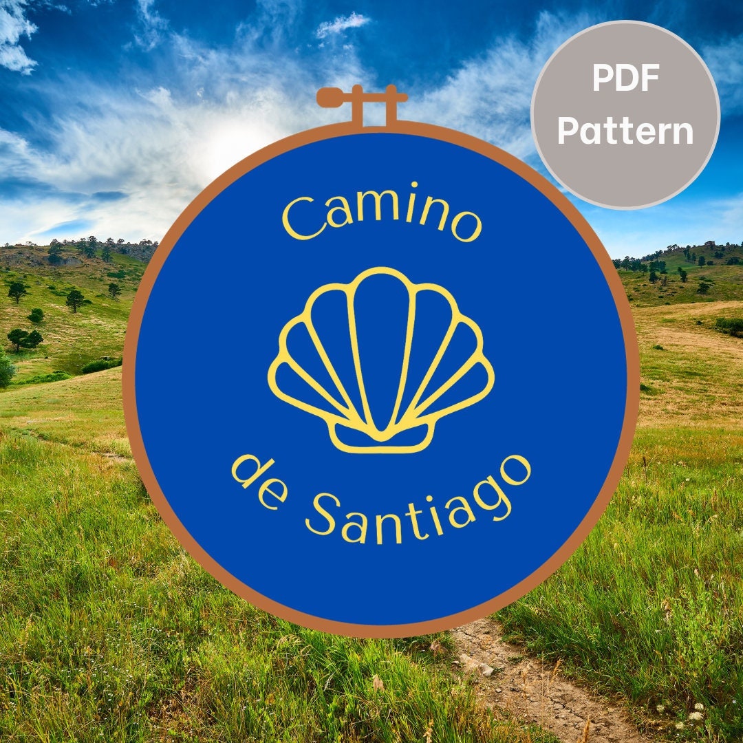 Camino De Santiago Embroidery Pattern; Hiking Embroidery Design; Camino ...