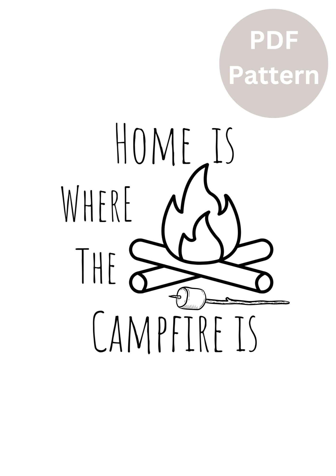 Camping Embroidery Design Pattern - Etsy